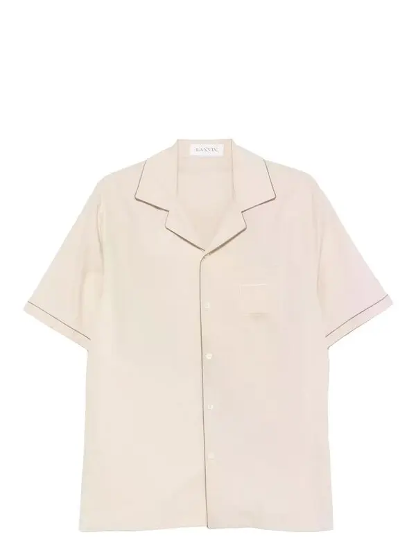 LANVIN Logo-patch Shirt - Neutrals