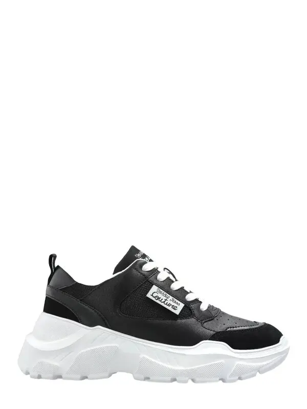 Versace Logo-patch Sneakers - Black