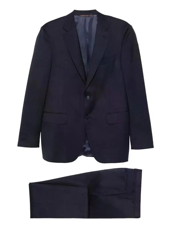 Canali Patterned-jacquard Suit - Blue