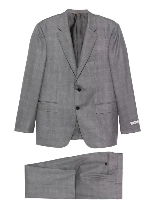 Canali Check-pattern Suit - Grey
