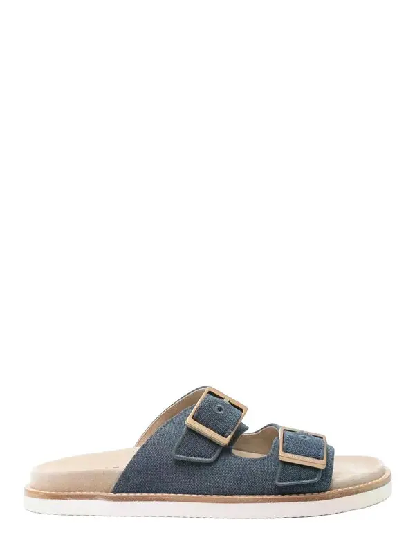Brunello Cucinelli Canvas Slides - Blue