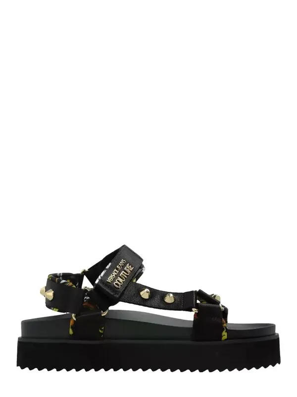 Versace Spike-studded Platform Sandals - Black