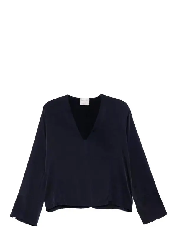 FORTE_FORTE Satin Blouse - Blue