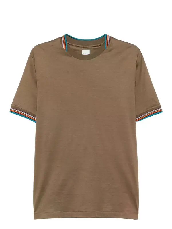 Paul Smith Signature-stripe Cotton T-shirt - Brown