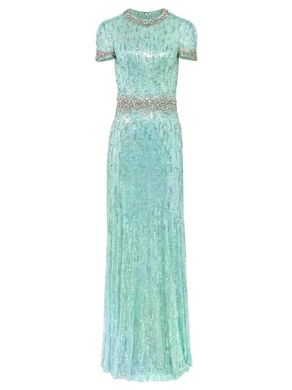 Jenny Packham Celeste Embellished Gown - Blue