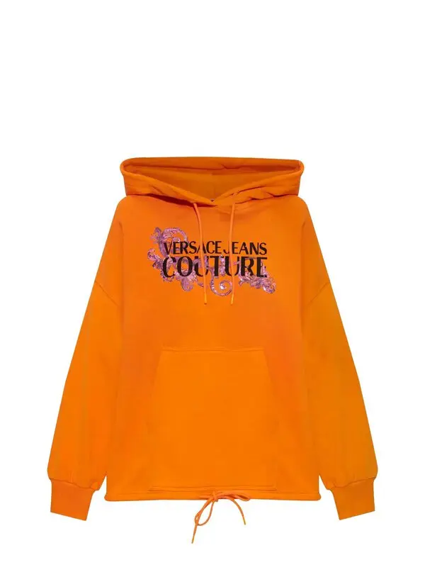 Versace Logo-appliqué Hoodie - Orange