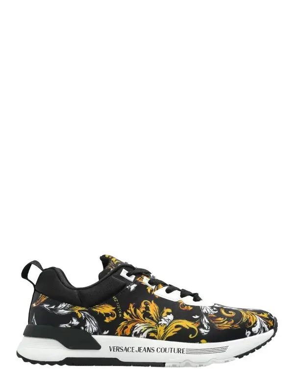 Versace Barocco-print Sneakers - Black