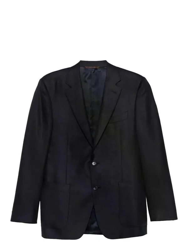 Canali Herringbone-pattern Blazer - Blue
