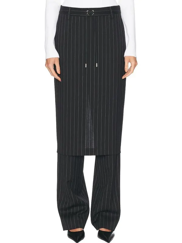 JEAN PAUL GAULTIER Pinstripe Pant Skirt - Black & White