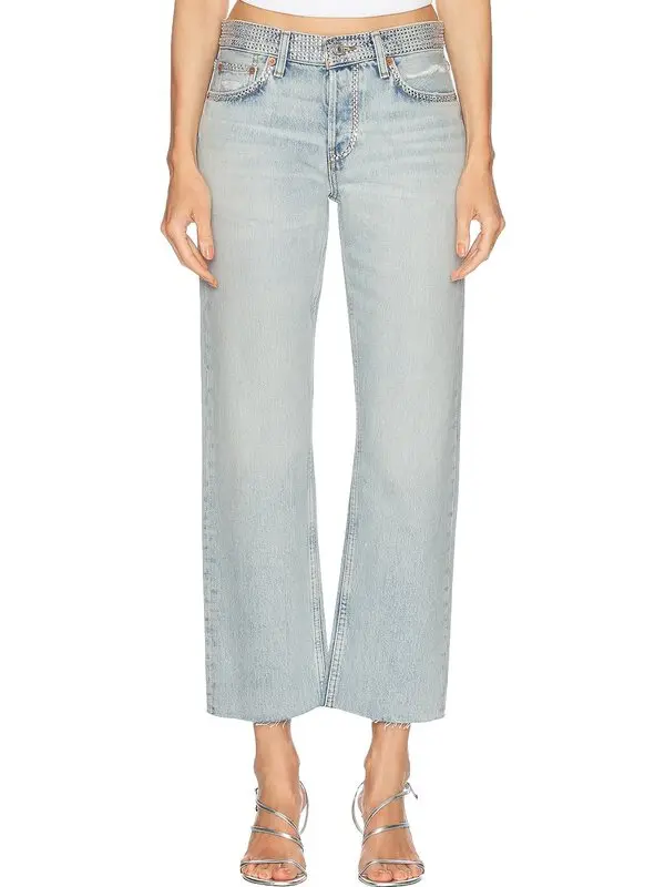 RE/DONE Easy Straight Crop Jeans - Diamond Tide