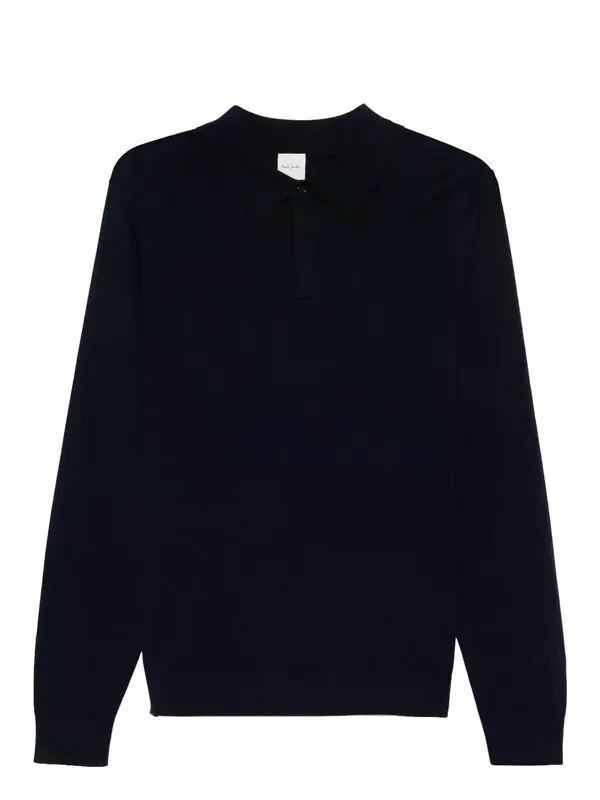 Paul Smith Merino-wool Longsleeved Polo Shirt - Blue