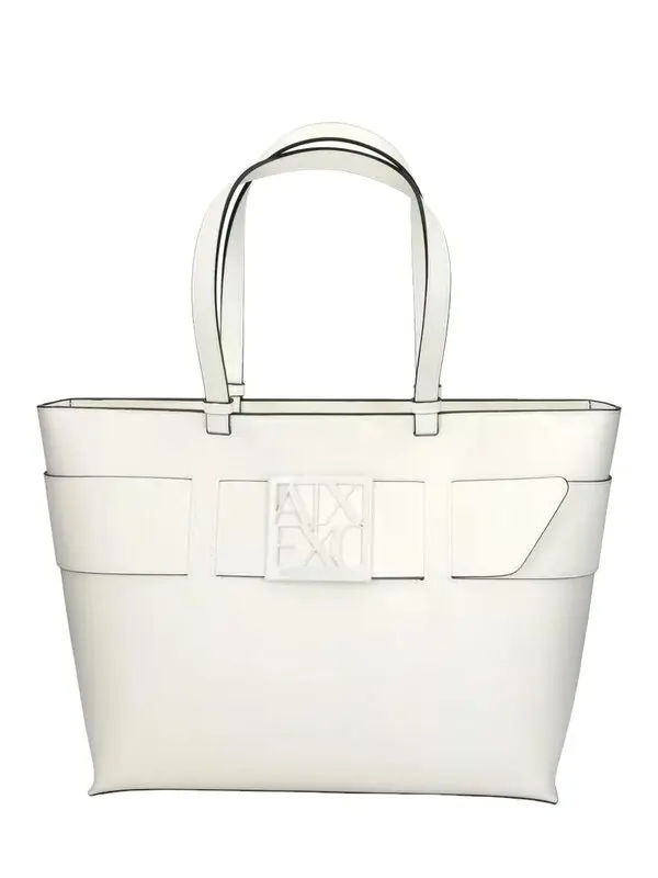 Armani Exchange Logo-plaque Tote Bag - White