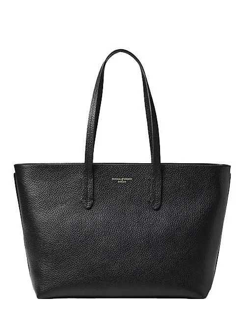 ASPINAL OF LONDON Zipped Leather Tote Bag - Black