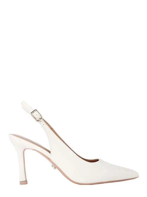Carvela Corletta Slingback Woven Heeled Courts - Bone