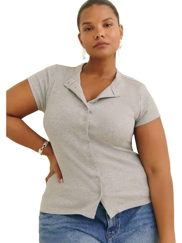 REFORMATION Raelynn Knit Top Es - Grey