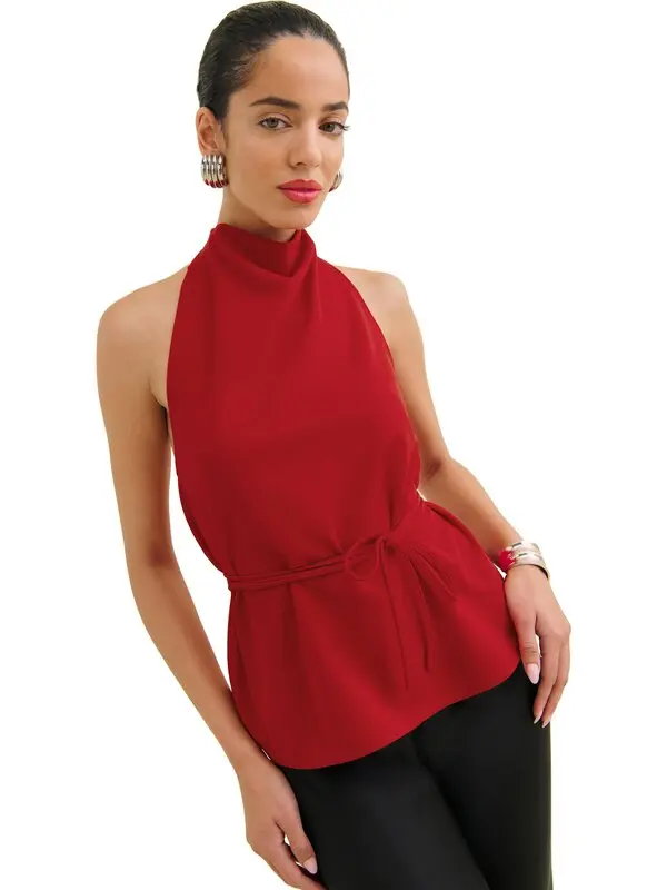 REFORMATION Ketra Knit Top - Red