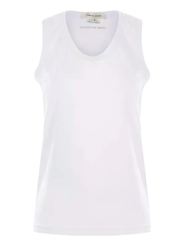 Comme Des Garçons Branded Sleeveless T-shirt - White