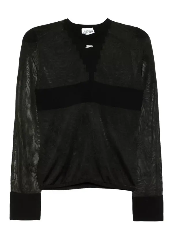 Jean Paul Gaultier Logo Knit Top - Black