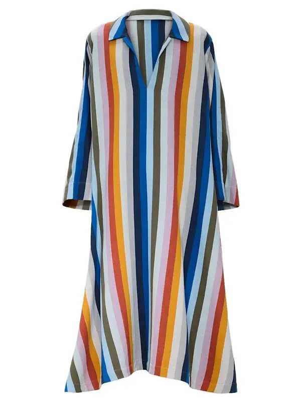 MARRAKSHI LIFE Striped V-neck Kaftan - Stripe