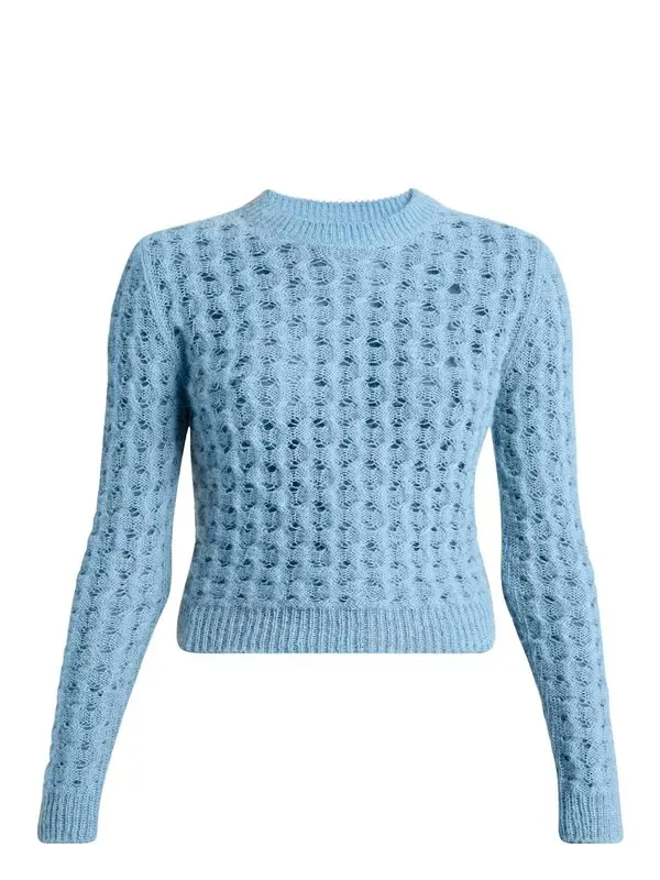 Loewe Cable Mohair Sweater - Light Blue