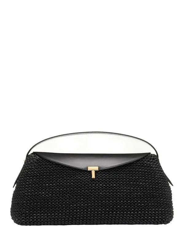 TOTEME T-lock Woven Leather Top-handle Bag - Black