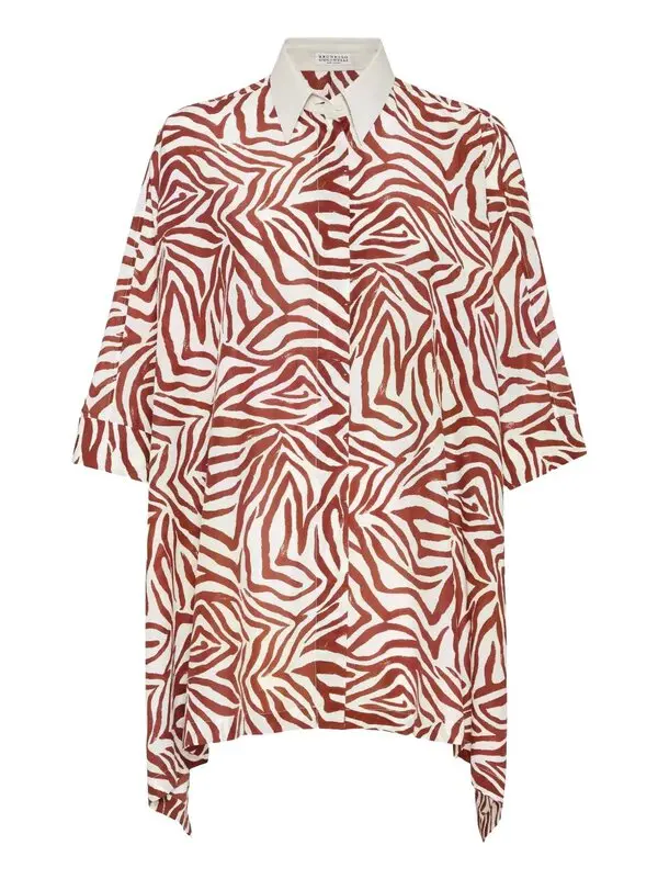 Brunello Cucinelli Cotton-silk Shirt - Red