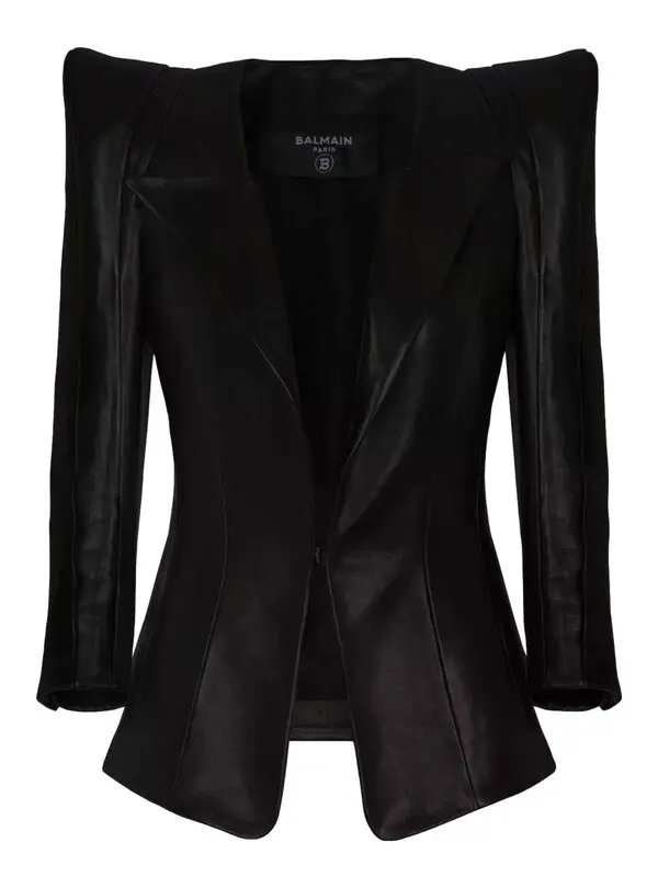 Balmain Lambskin Fitted Jacket - Black