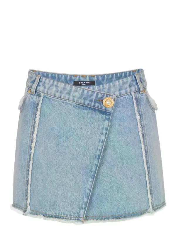Balmain Denim Mini Skirt - Blue