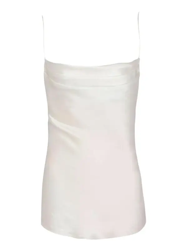 Balmain Draped Satin Top - White