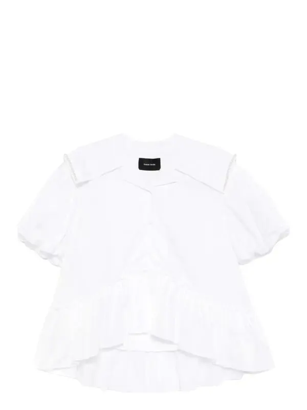 Simone Rocha Sailor-collar Puff-sleeves Shirt - White