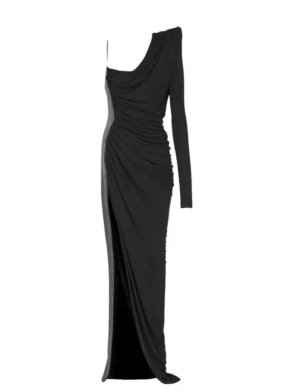Balmain Pagoda One-shoulder Dress - Black