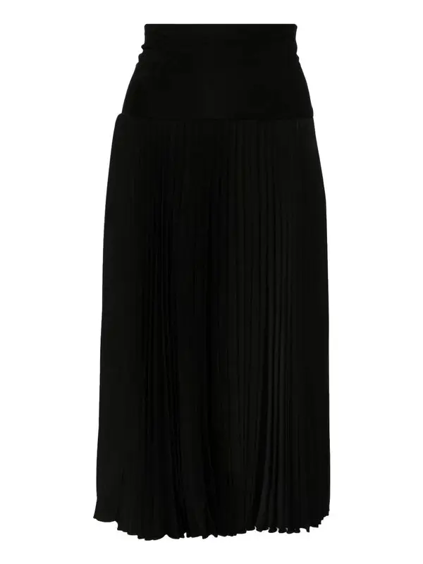 AGNÈS B. Pleated A-line Skirt - Black