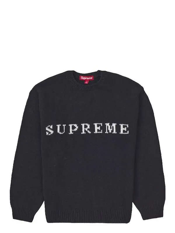 Supreme Contrast Logo Sweater - Black