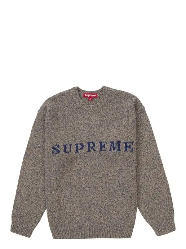 Supreme Contrast Logo Sweater - Taupe Melange