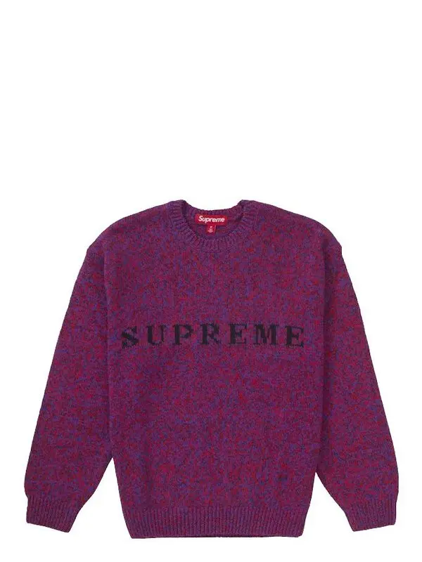 Supreme Contrast Logo Sweater - Red Melange