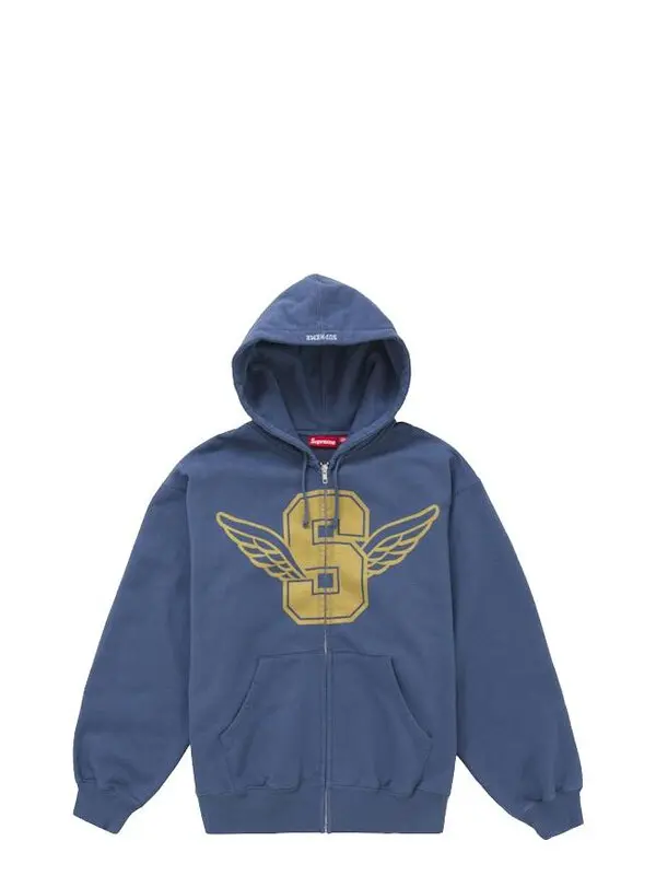 Supreme Wings Zip-up Hooded Sweatshirt - Dark Blue