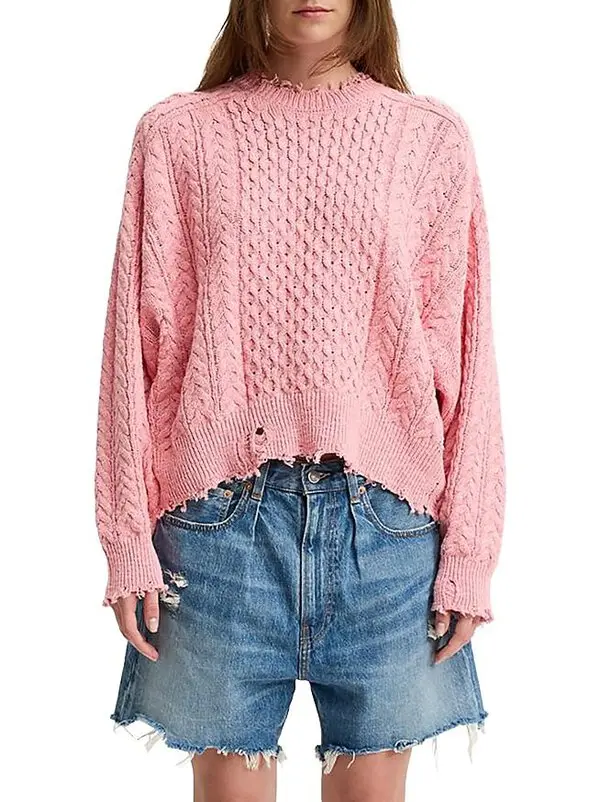 Denimist Oversized Aran Sweater - Pink