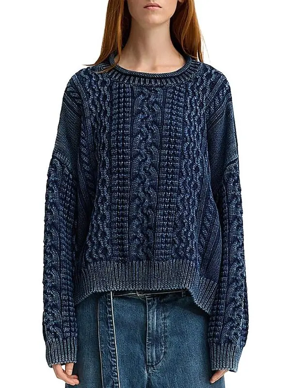 Denimist Oversized Aran Sweater - Indigo