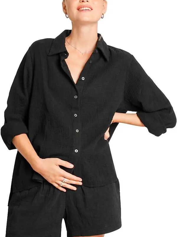 NOM MATERNITY Easy Shirt - Black