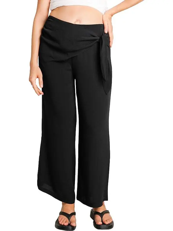 NOM MATERNITY Easy Wrap Pants - Black
