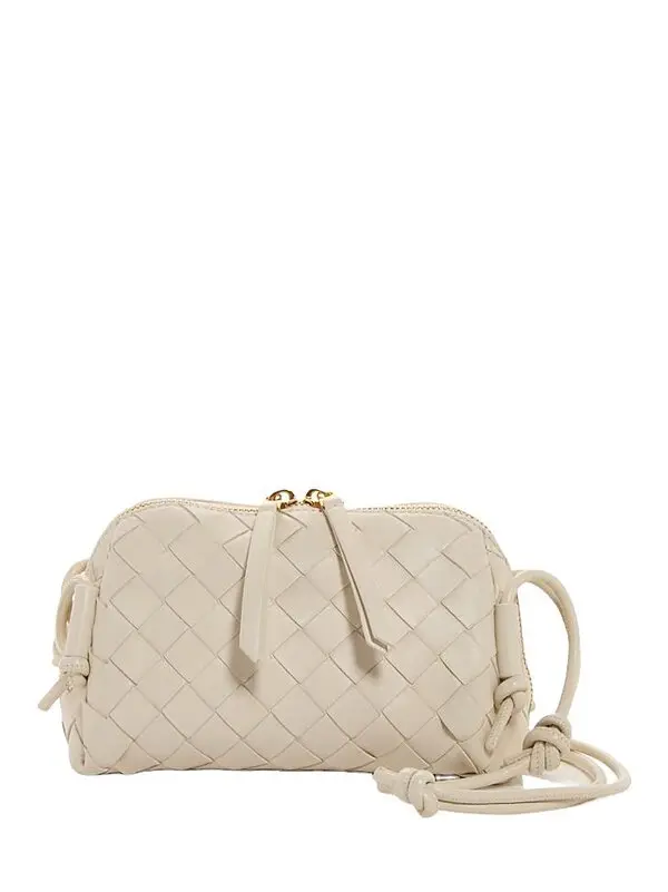 Bottega Veneta Intrecciato Leather Concert Pouch - Chalk White Leather