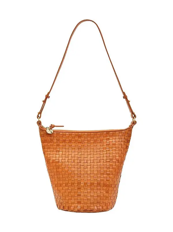Clare V. Petite Jeanne Woven Leather Bucket Bag - Natural Woven