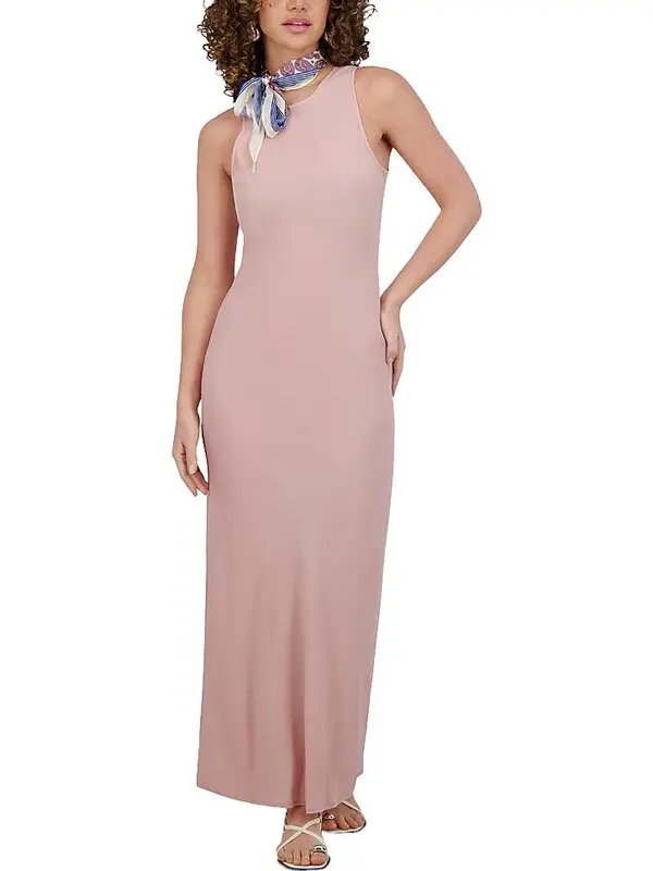 POINT Georgette Column Dress - Bleached Mauve