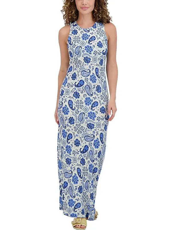 POINT Georgette Column Dress - Floral Paisley