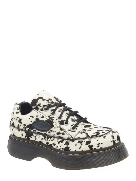 Dr. Martens Mixed Media Platform Sneakers - Cream And Black Calf Hair
