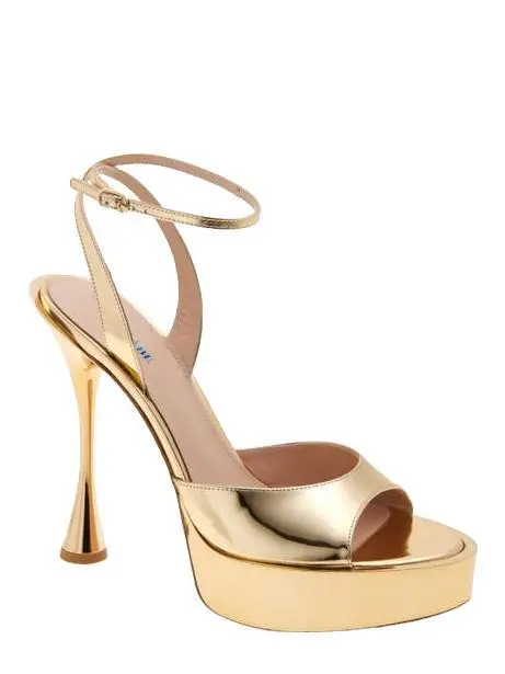 BETZÁBE Alessandra Platform Sandal - Gold Mirror