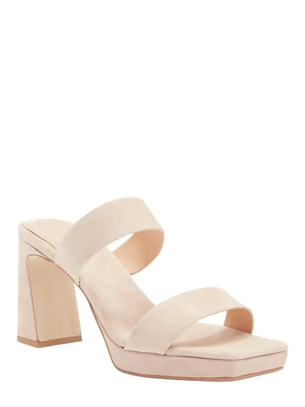 Jeffrey Campbell Danity Platform Slide Sandal - Beige Suede
