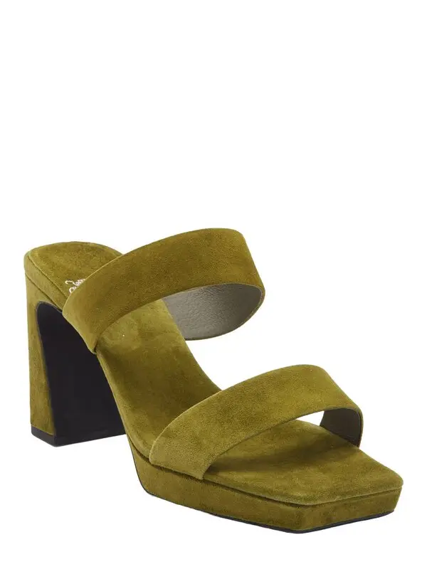Jeffrey Campbell Danity Platform Slide Sandal - Olive Suede