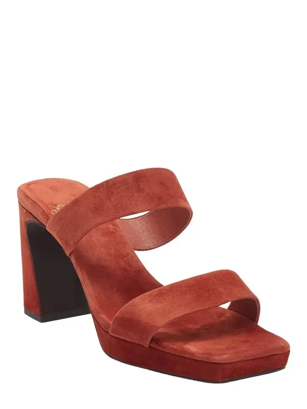 Jeffrey Campbell Danity Platform Slide Sandal - Rust Suede