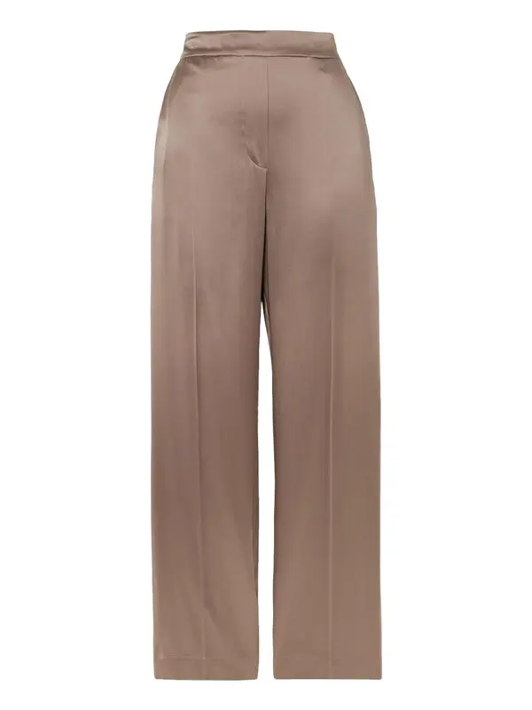JOSEPH Tova Silk-satin Straight-leg Pants - Brown